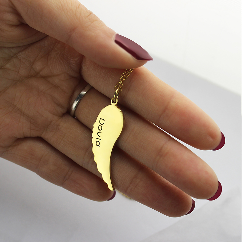 Matching Angel Wings Necklaces Set for Couple 18K Gold plated ...