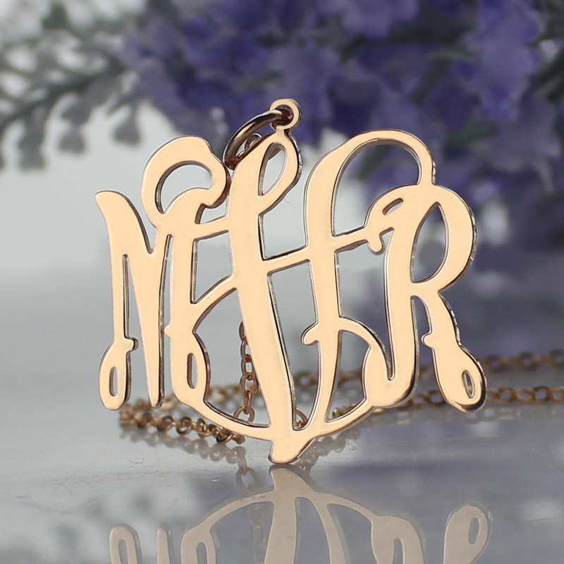 Taylor Swift Personalized Monogram Necklace Rose Gold - GetNameNecklace