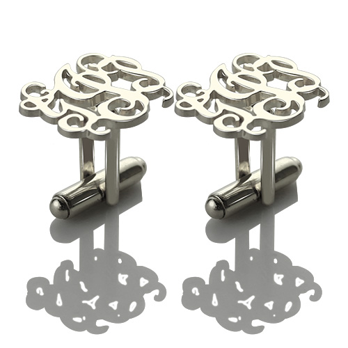 Personalized Cufflinks with Monogram Sterling Silver - GetNameNecklace