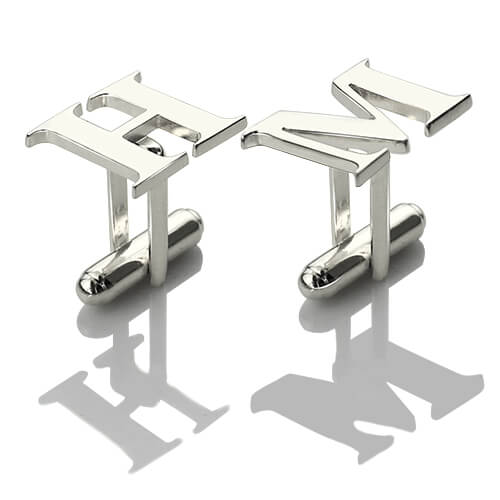 Best Designer Cufflinks with Initial Sterling Silver - GetNameNecklace