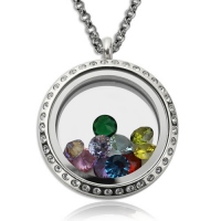 Stainless Steel Birthstone Floating Locket for Mom