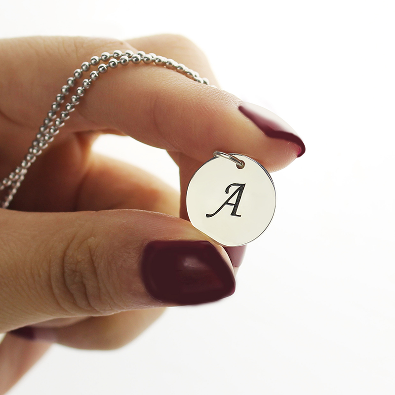Valentine's Day Gift: Personalized Initial Discs Necklace Silver ...