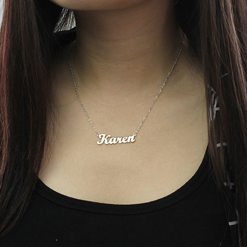 Personalized Script Name Necklace Sterling Silver - GetNameNecklace