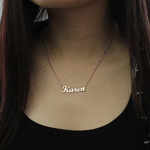 Custom Script Name Necklace Rose Gold - GetNameNecklace