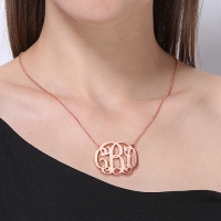 Rose Gold Custom Celebrity Monogram Initial Necklace Unique Gift ...
