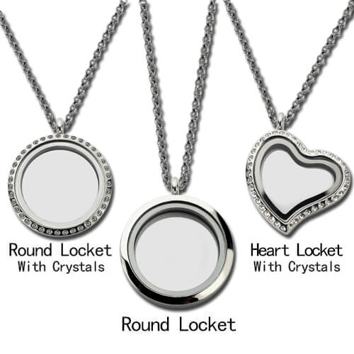 Stainless Steel Birthstone Floating Locket for Mom - GetNameNecklace