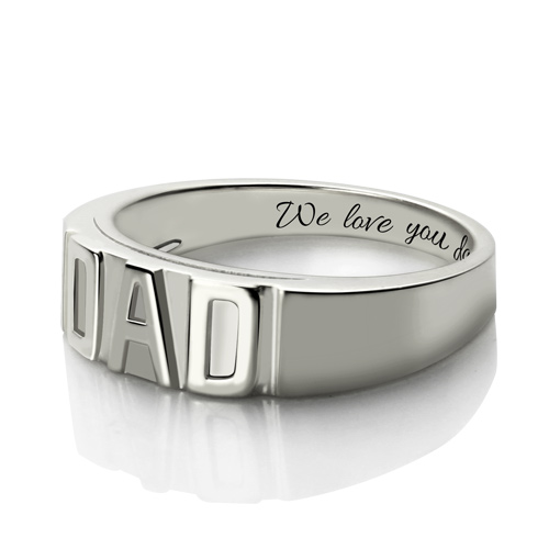 Personalized Father's Day Ring Gift Sterling Silver 925 - GetNameNecklace