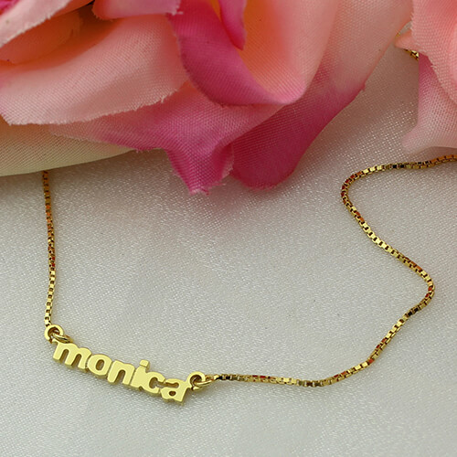 Personalized Small Lowercase Name Necklace in Gold - GetNameNecklace
