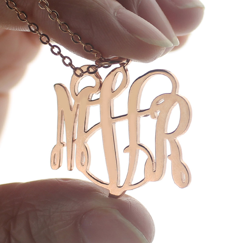 Taylor Swift Personalized Monogram Necklace Rose Gold - GetNameNecklace