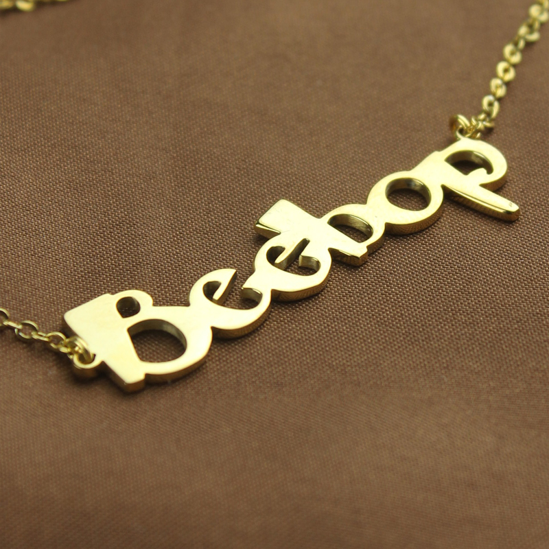 Create Your Own Name Necklace 18K Gold Plated GetNameNecklace
